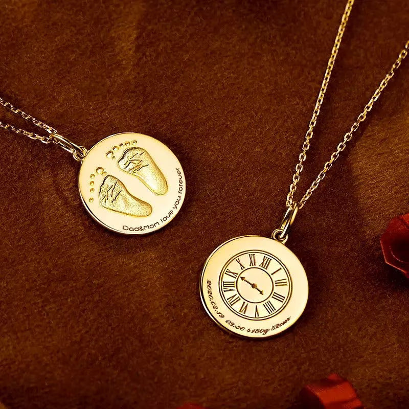 18K Solid Gold Mum Personalised Pendant Circle Shape | Uno.London | UNO ...